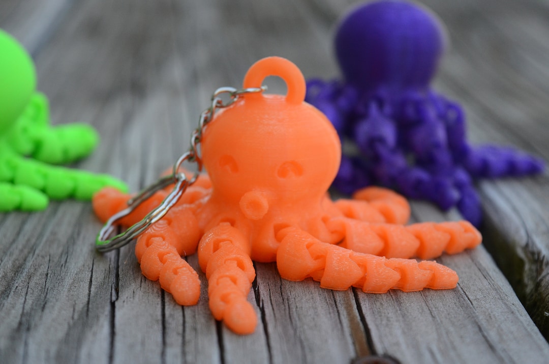 3d Printed Articulated Octopus Keychain - Etsy