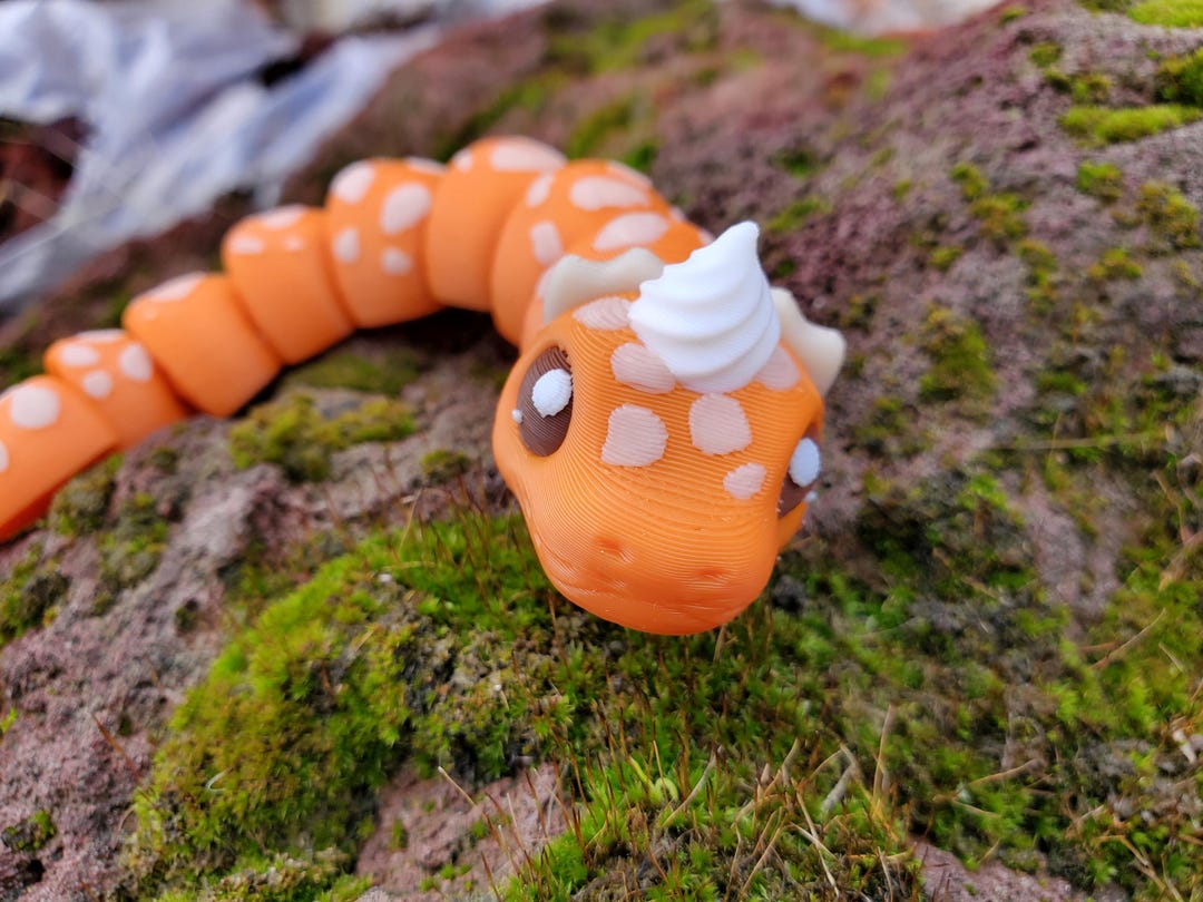 3d Printed Flexi Pumpkin Pie Snake Fidget Toy - Etsy