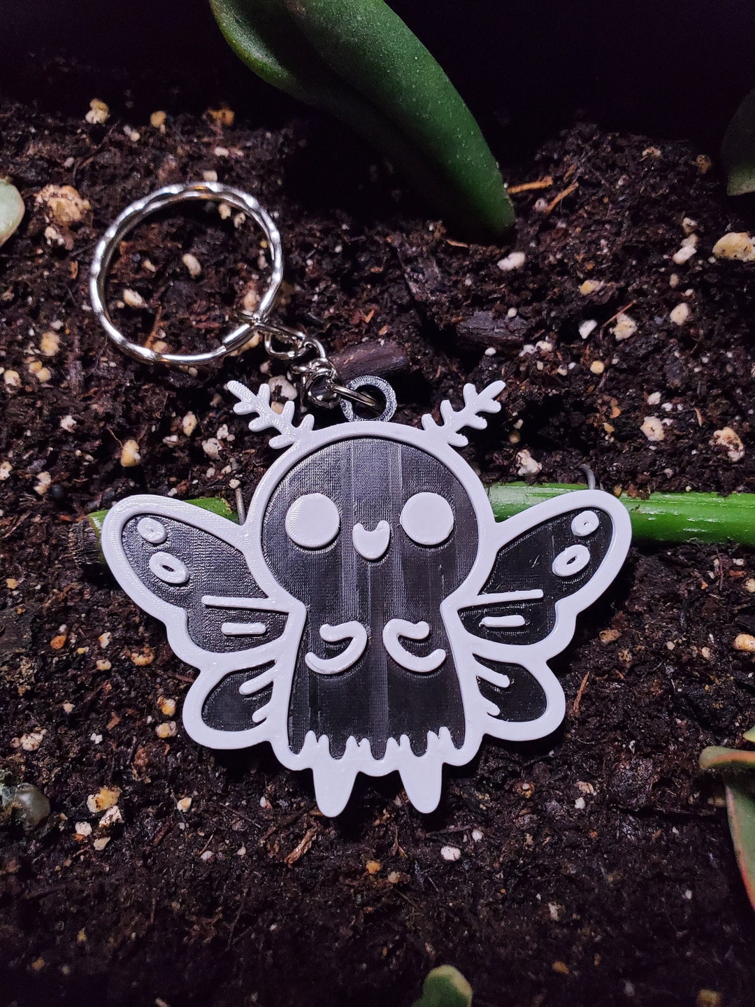 3d Printed Chibi Mothman Keychain - Etsy