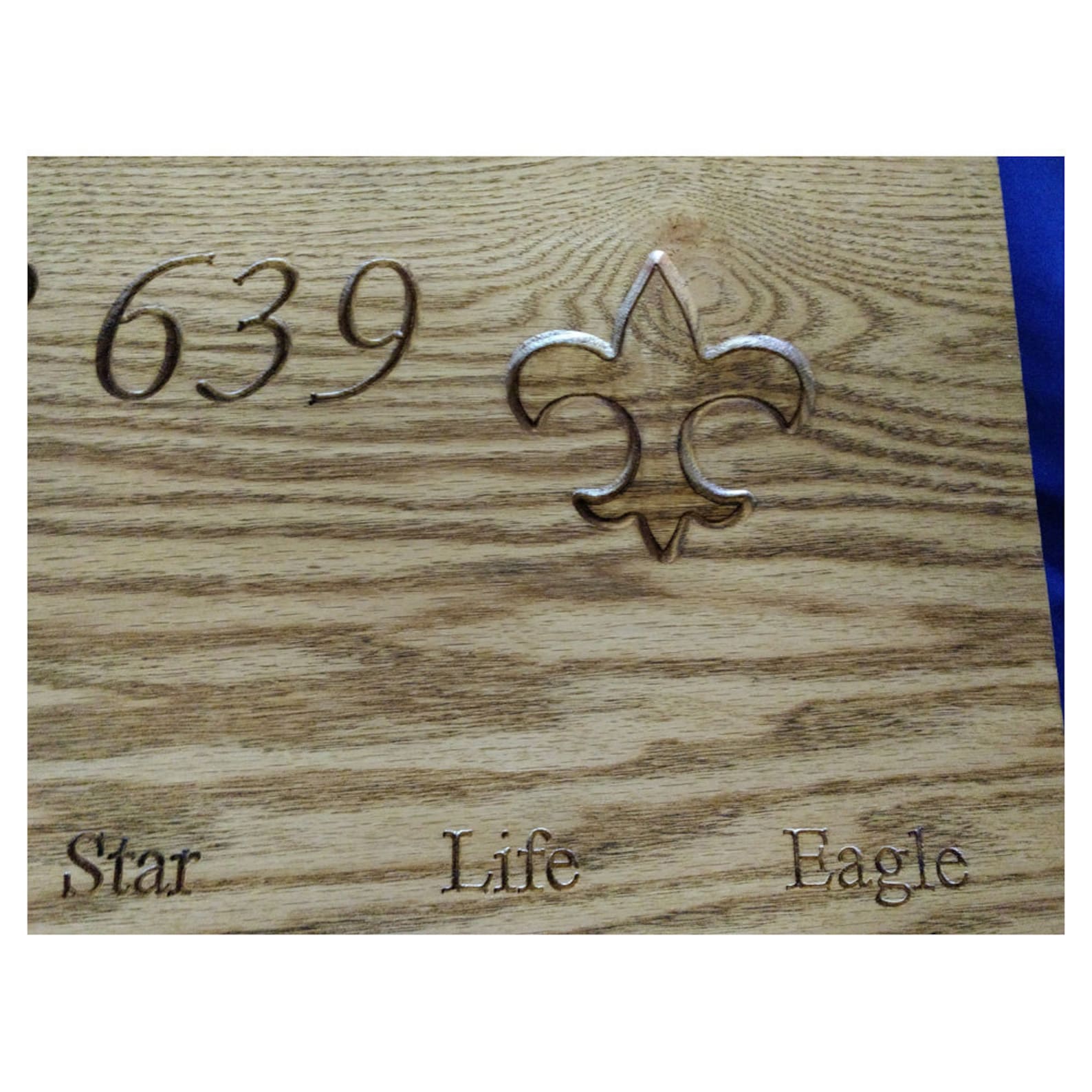 Wooden Oak Boy Scout Troop or Pack Advancement Plaque With 1 X 3 for ...