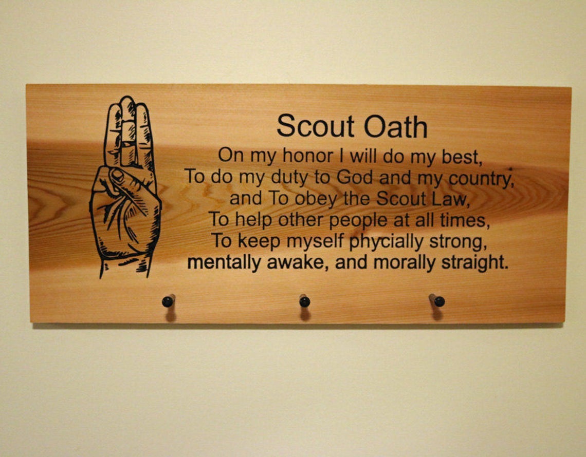 Boy Scout scout Oath Wall Hanging With Pegs for - Etsy