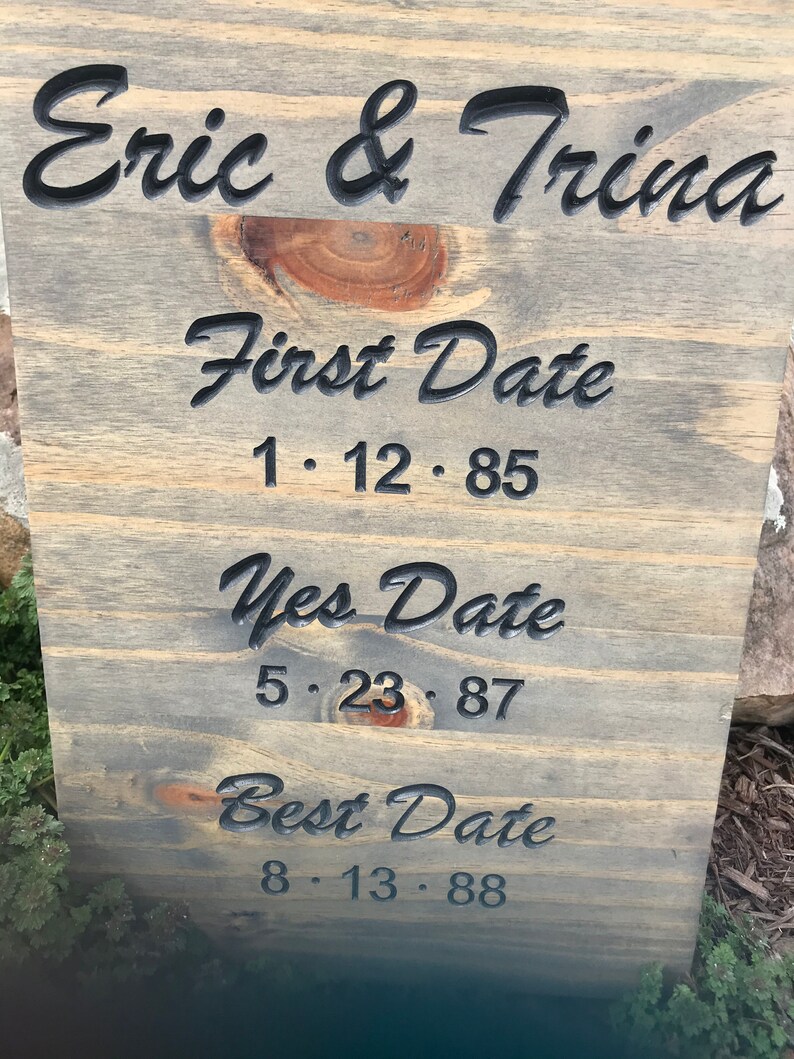 First Date Yes Date Best Day Wedding Sign Wood Sign Couple Sign Love ...