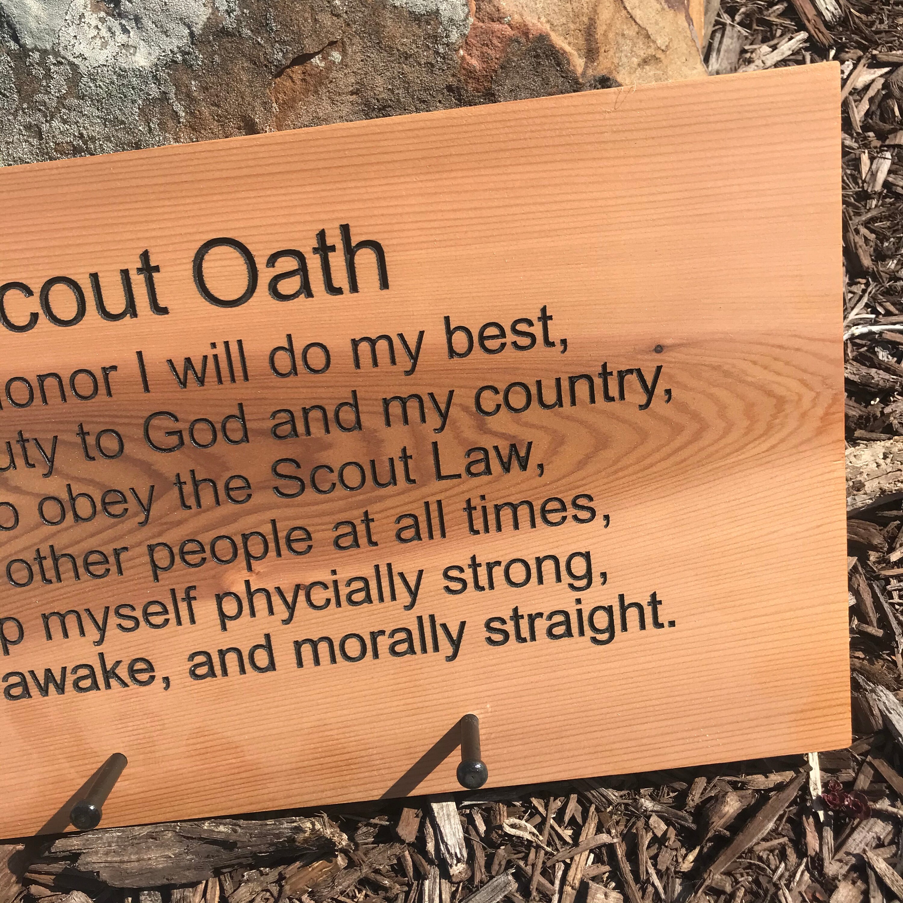 Boy Scout scout Oath Wall Hanging With Pegs for - Etsy