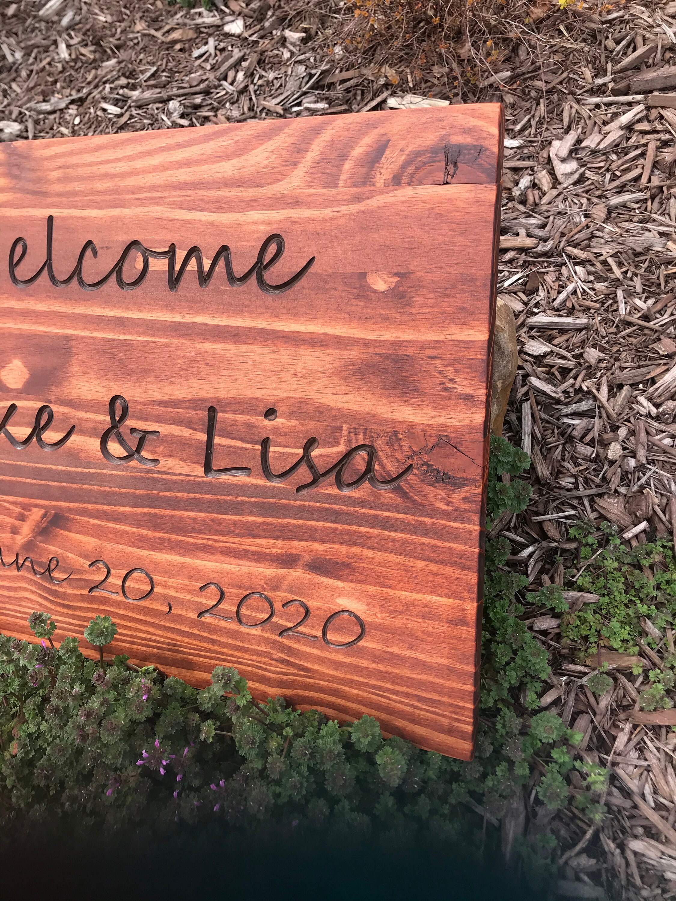 Wedding Welcome Sign Engraved 3D Wedding Sign Welcome to Our Wedding ...