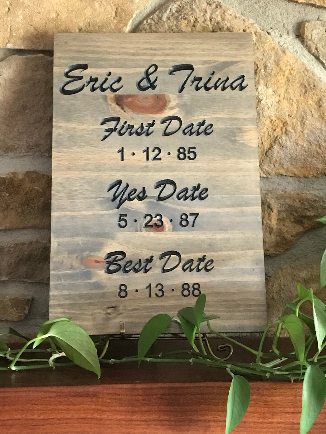 First Date Yes Date Best Day Wedding Sign Wood Sign Couple Sign Love ...