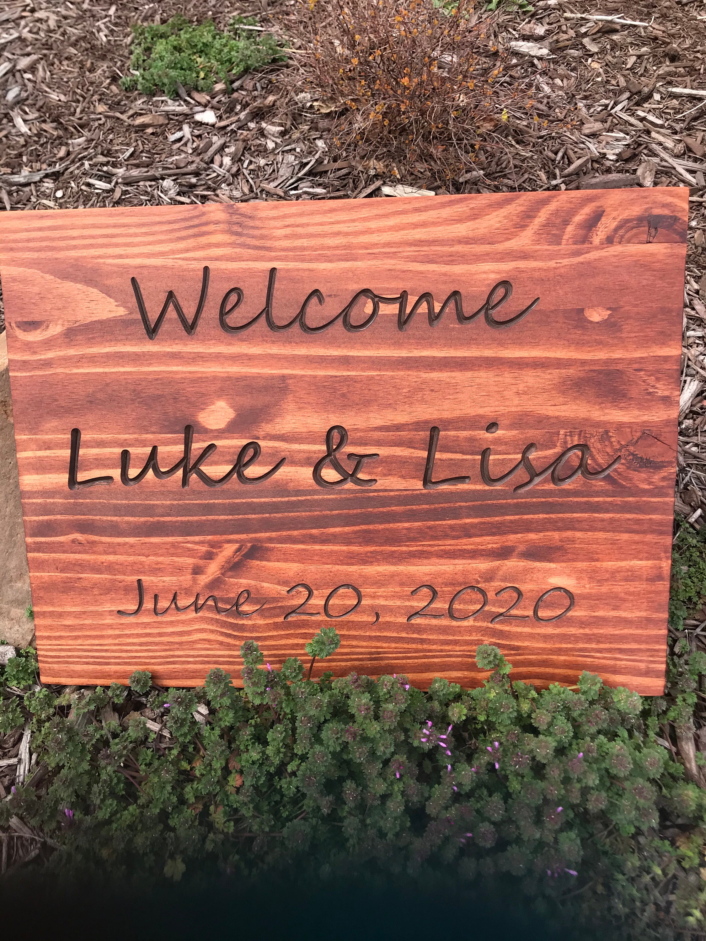 Wedding Welcome Sign Engraved 3D Wedding Sign Welcome to Our Wedding ...
