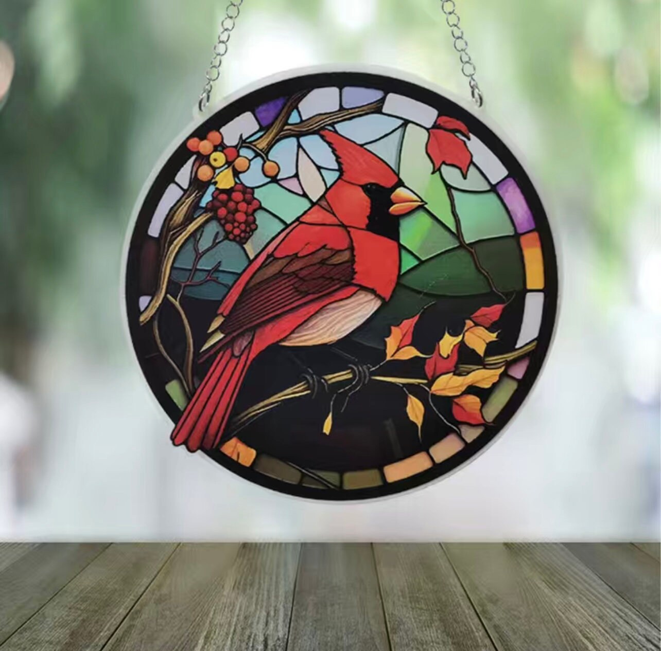 Red Cardinal Bird Hanging Decorations Unique Home Decor Acrylic Art ...