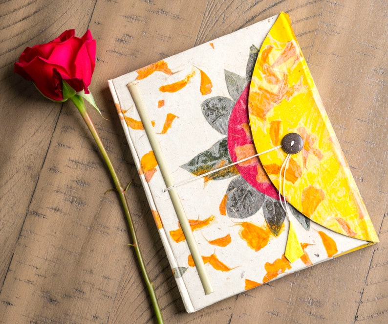 Sustainable Notebook Handmade Paper Notebook Sun Journal - Etsy