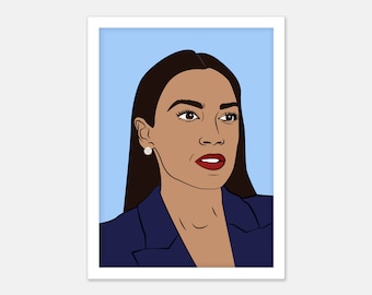 ALEXANDRIA OCASIO CORTEZ Glossy Poster Picture Photo Banner New York ...