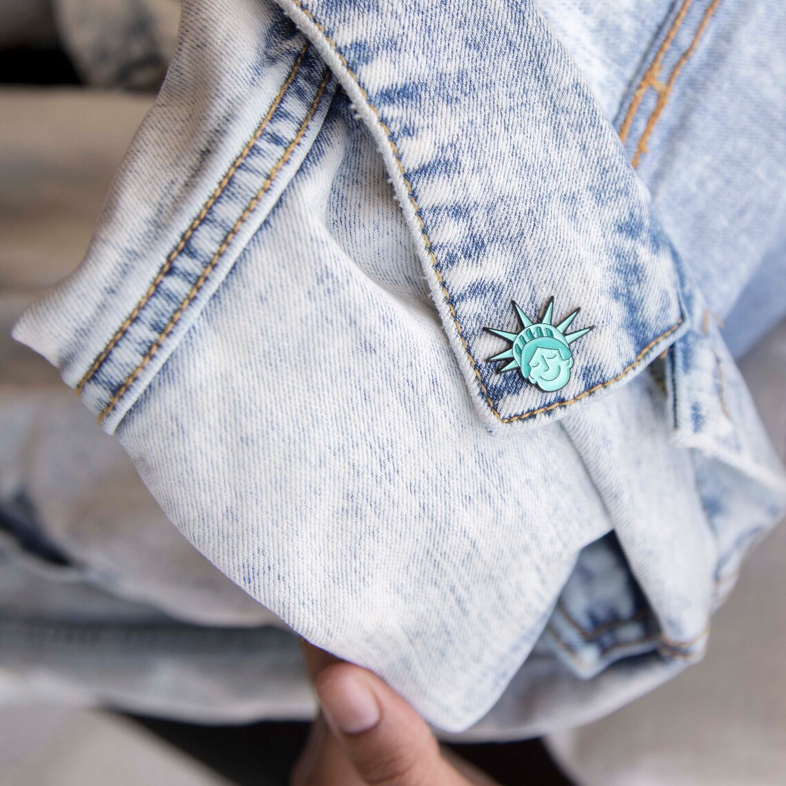 Sweet Lady Liberty Enamel Pin - Etsy