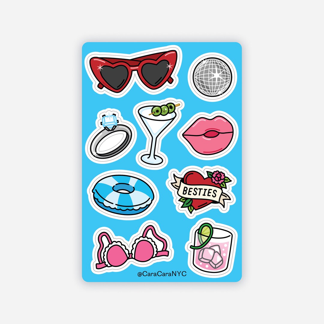 Bachelorette Party Sticker Sheet - Etsy