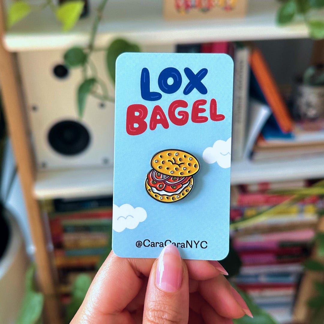 Lox Bagel Enamel Pin - Etsy