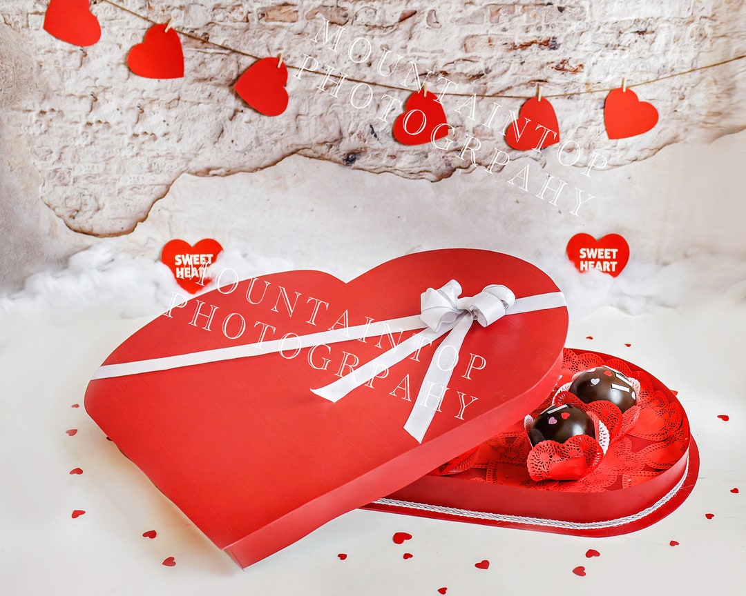 VALENTINE BOX of CHOCOLATE Digital Backdrop Background Download - Etsy