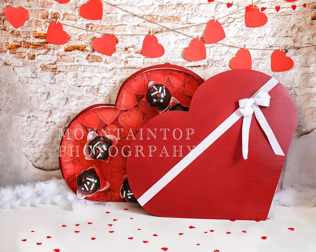 VALENTINE BOX of CHOCOLATE Digital Backdrop Background Download - Etsy