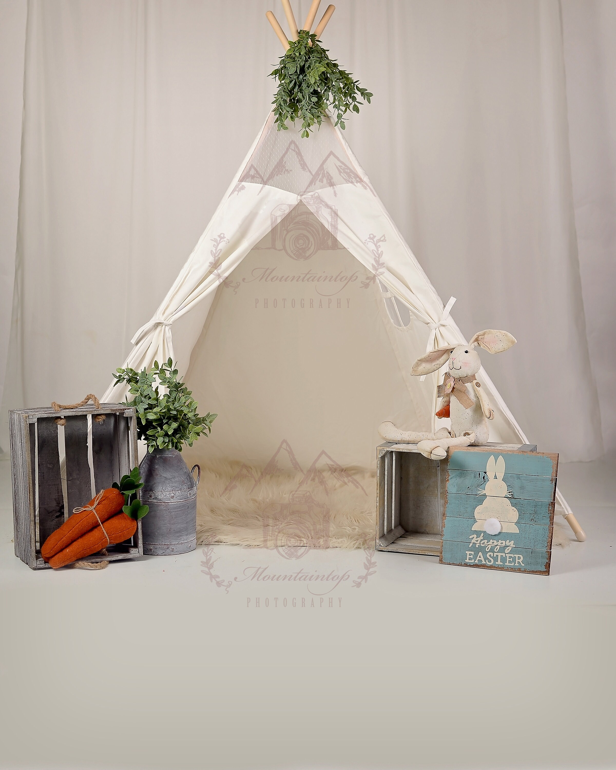 Easter Teepee Tee Pee Tent With Bunny Rabbit Carrots Sitter Child ...
