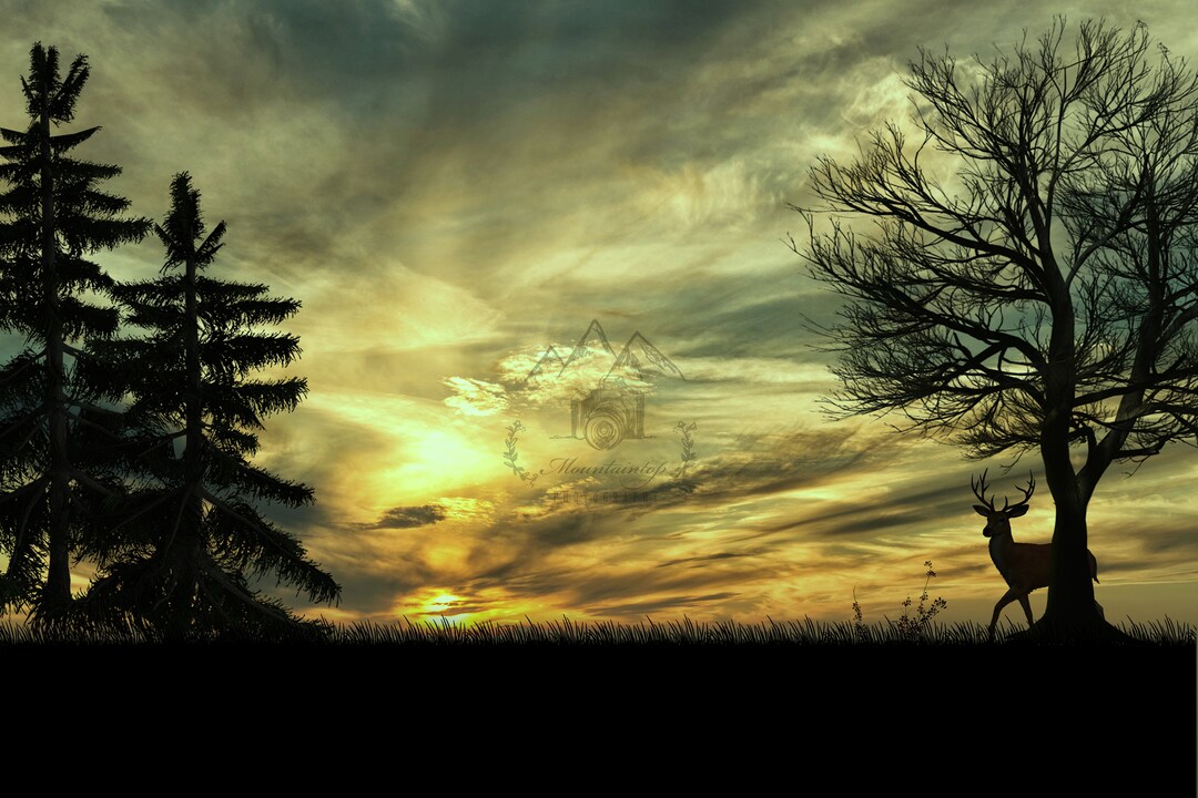 Hunter Hunting Outdoor Woodland Silhouette Father's Day Digital ...