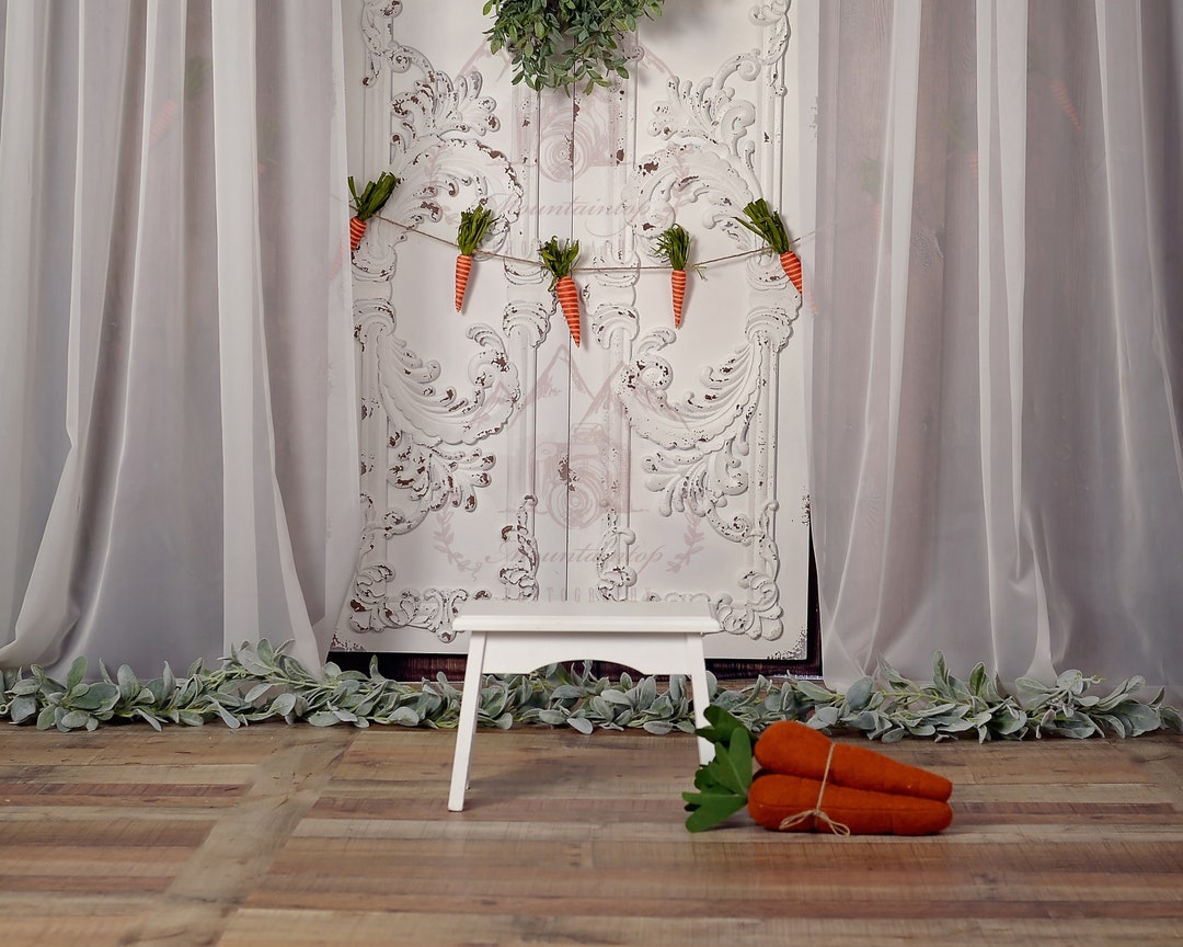 Easter Spring Carrots Shabby Chic Digital Background Backdrop Prop ...