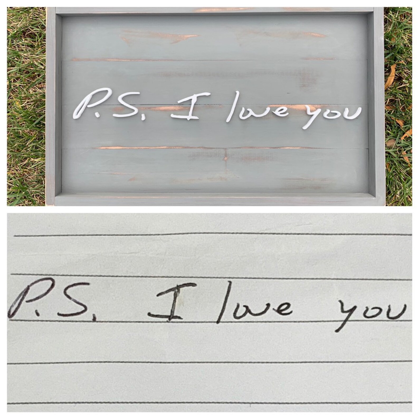 Custom 3D Handwritten Sign Handwriting Rustic Remembrance | Etsy