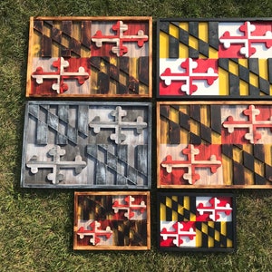 3D barn Wood Style Maryland Flag Wall Art Wooden Maryland Flag MD Flag ...