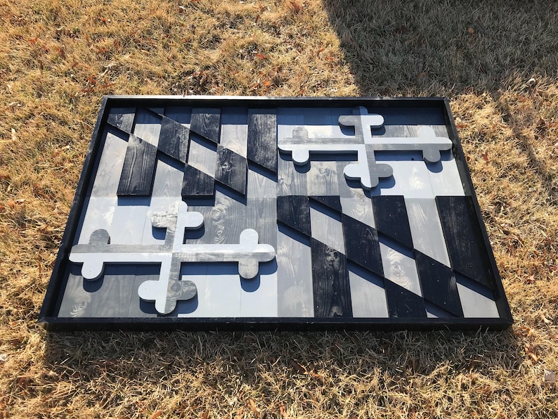 3D Gray Scale Maryland Flag Wall Art Wooden Maryland Flag - Etsy