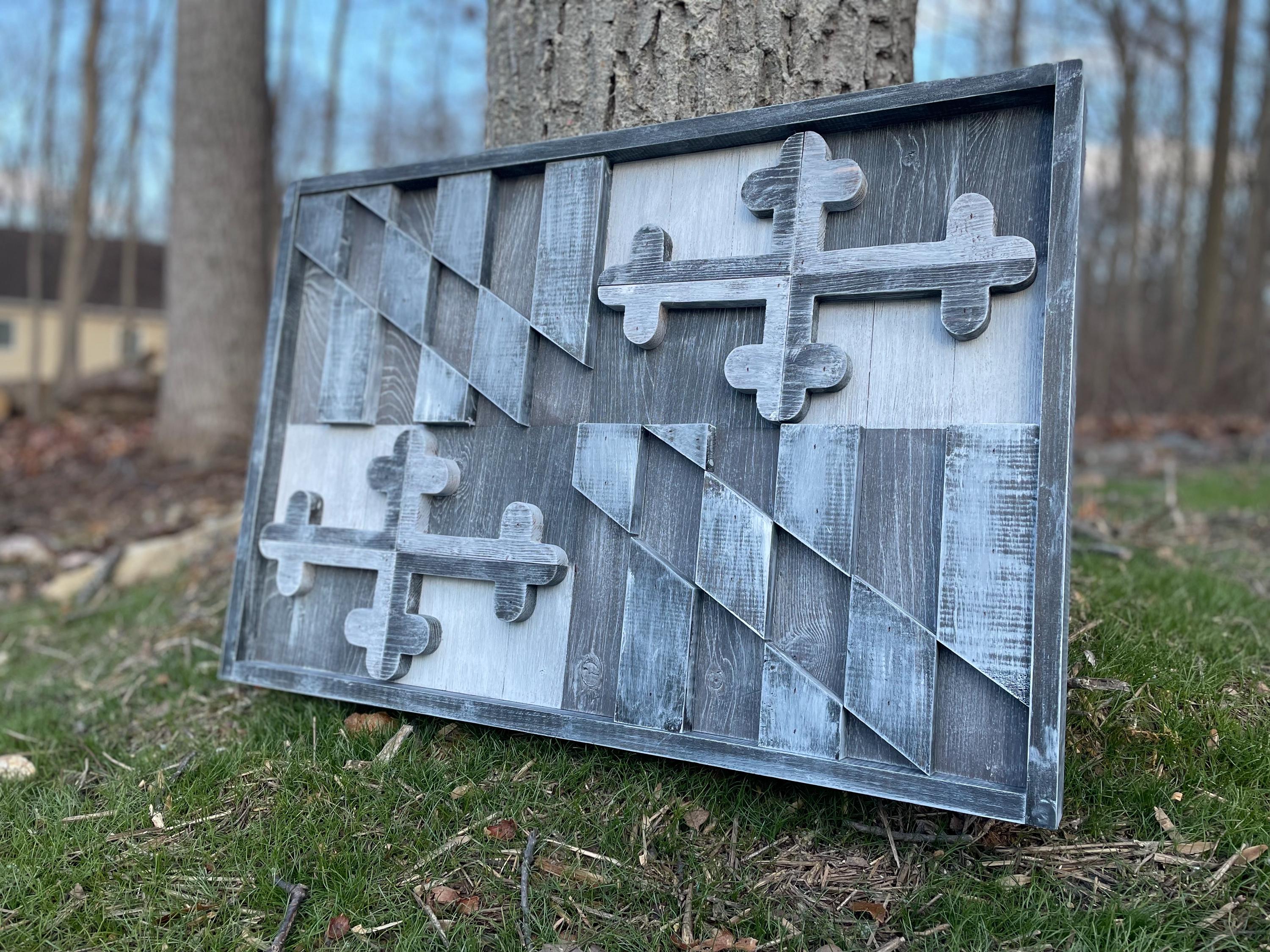 3D "barn Wood" Style Maryland Flag - Wall Art - Wooden Maryland Flag ...