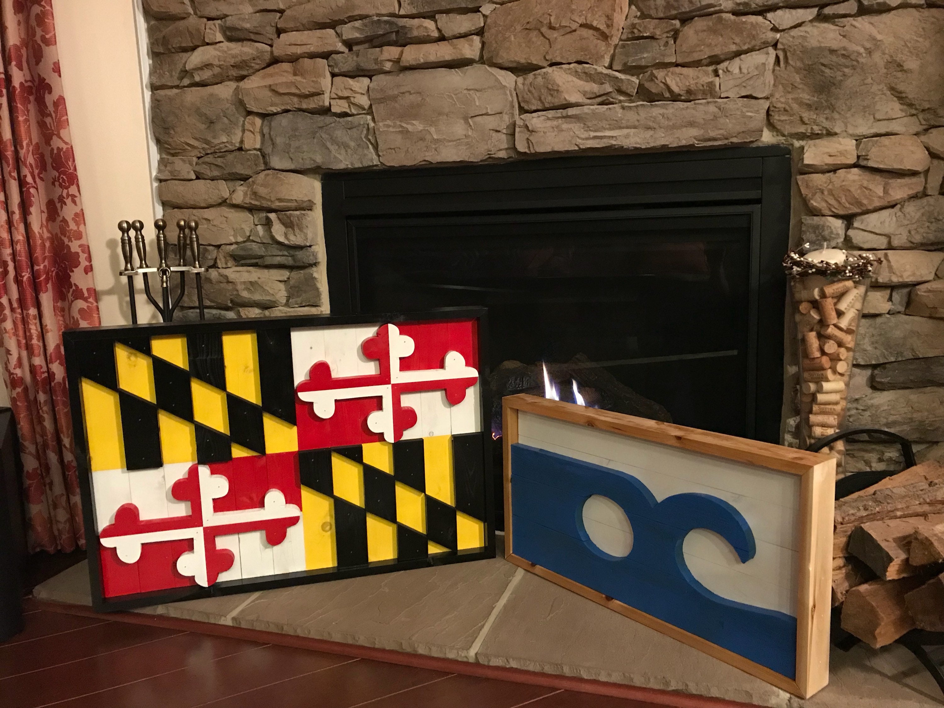 3D Ocean City Maryland Flag OCMD Wave Beach Rustic | Etsy