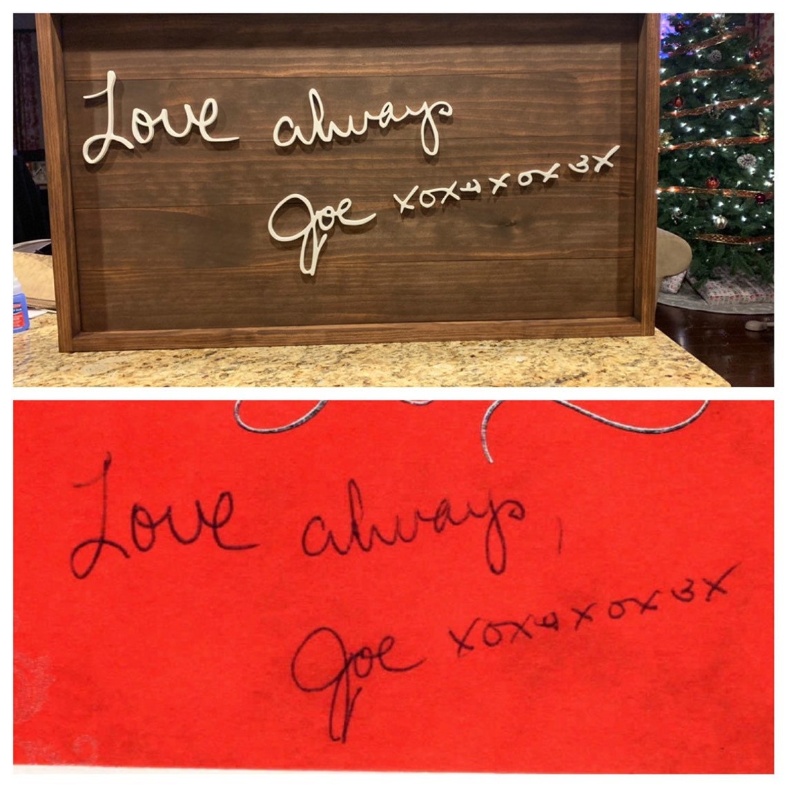 Custom 3D Handwritten Sign Handwriting Rustic Remembrance | Etsy