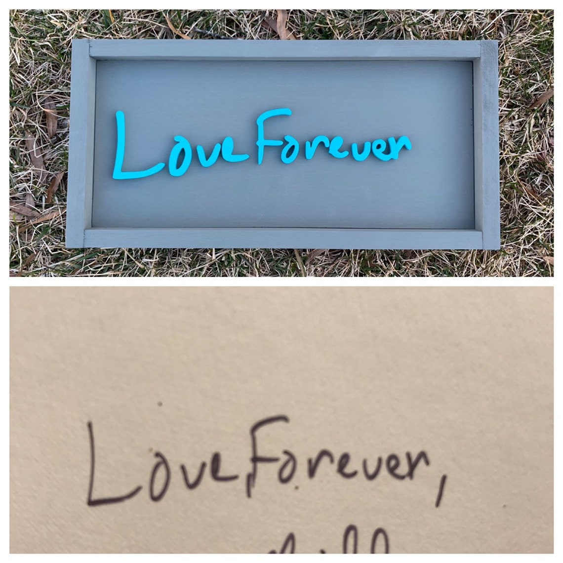 Custom 3D Handwritten Sign Handwriting Rustic Remembrance | Etsy
