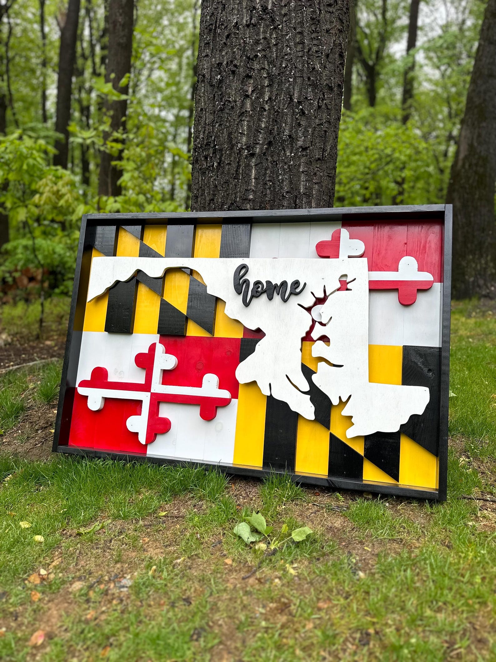 3D Traditional Maryland Flag With State of Maryland & Home Cutout ...
