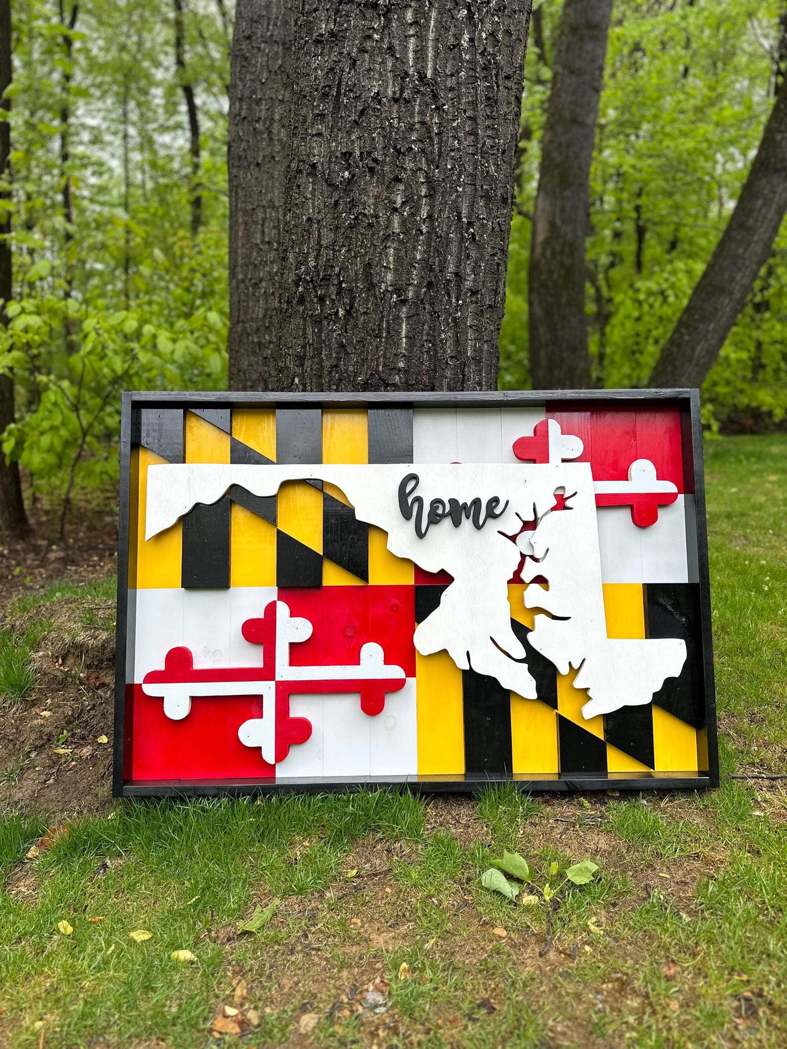 3D Traditional Maryland Flag With State of Maryland & Home Cutout ...