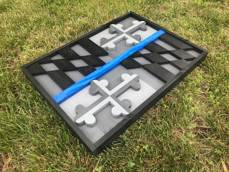 3D Gray Scale Thin Blue Line Maryland Flag Wall Art Wooden - Etsy