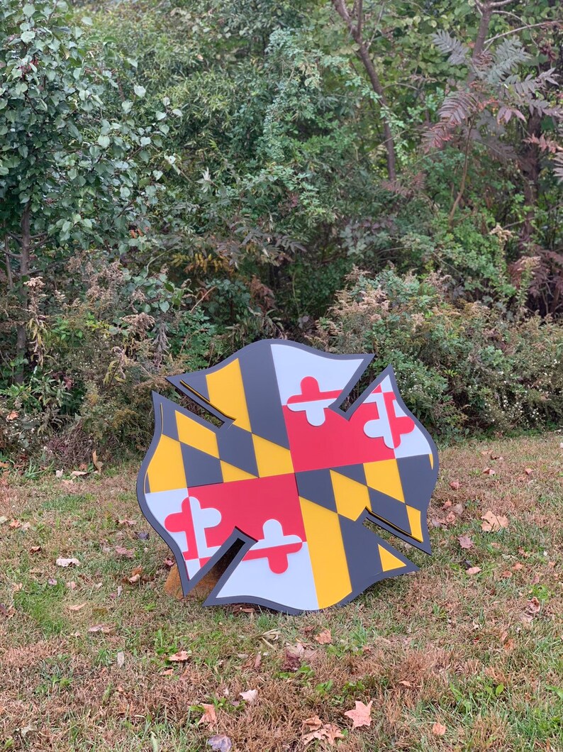 3D Maryland Flag Maltese Cross - Wall Art - MD - Baltimore - Mancave ...