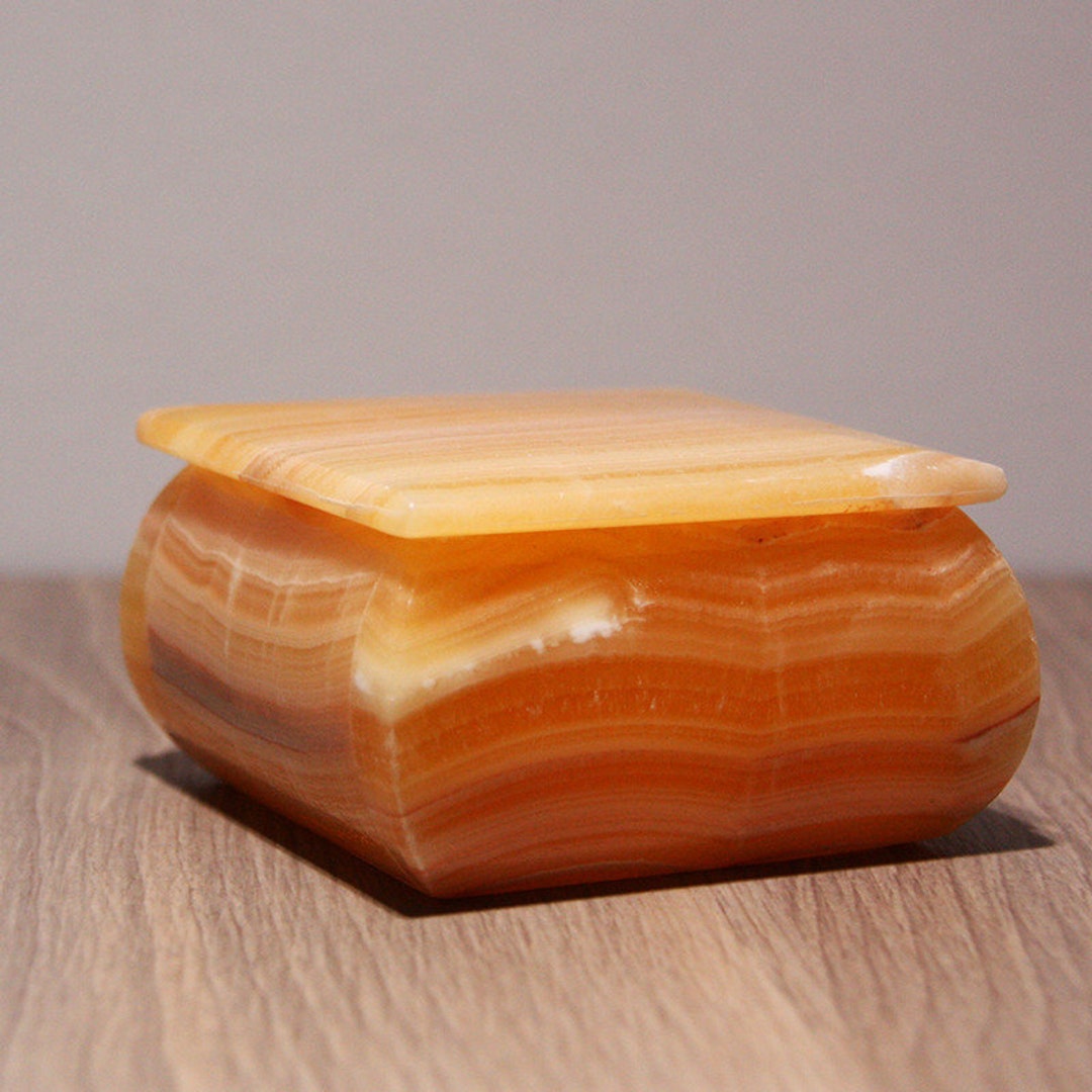 Decorative Box in Orange Calcite - Etsy