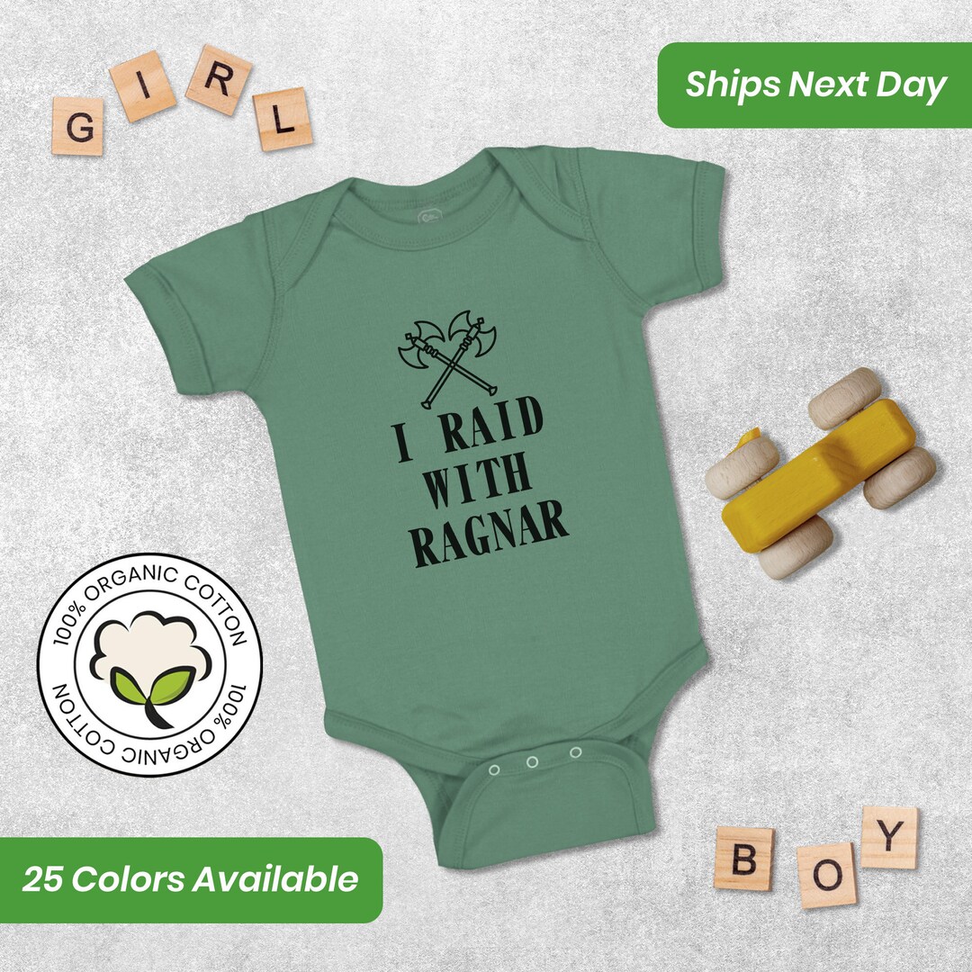 Baby Bodysuit Funny Baby Shower Favors I Raid With Ragnar Vikings Funny ...