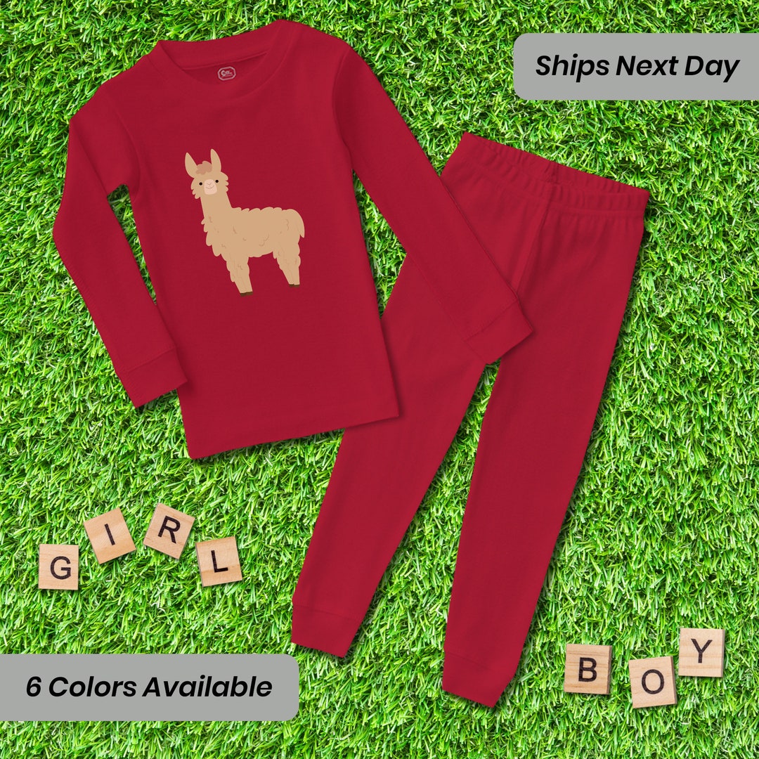 Kids Pajama Matching Set Image of A Llama Funny Humor Woodland Unisex ...