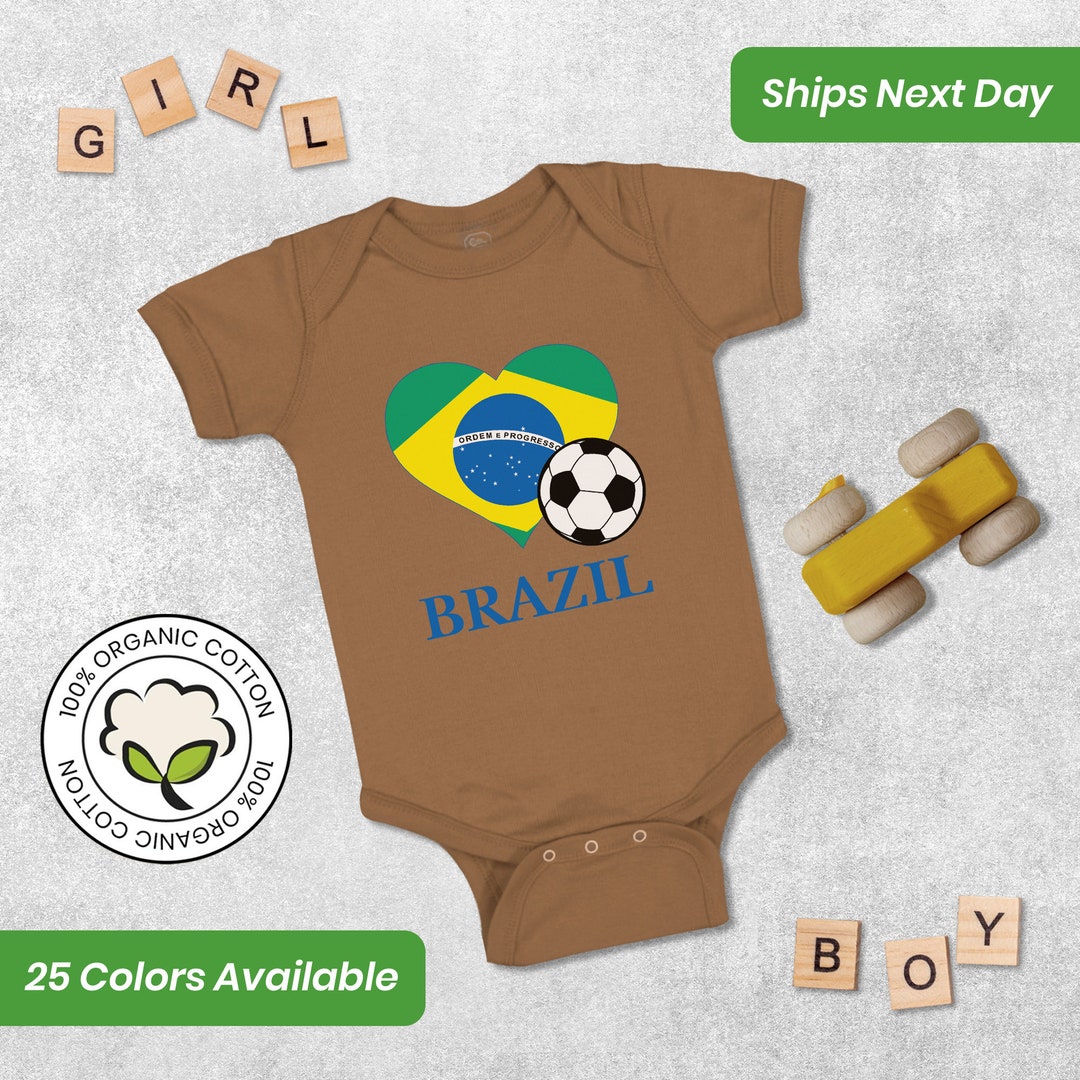 Baby Bodysuit Funny Baby Shower Favors Brazilian Soccer Brazil Football ...
