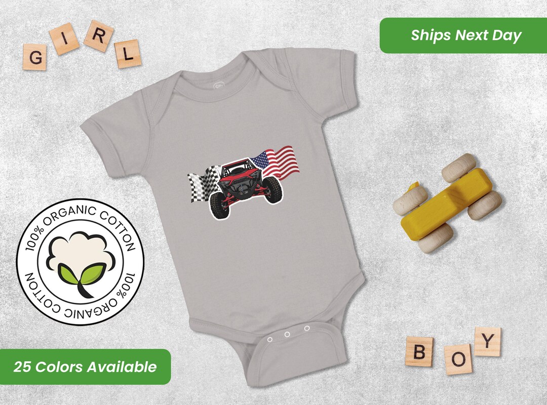 Baby Bodysuit Funny Baby Shower Favors Usa Rally Race Car Ocean and ...