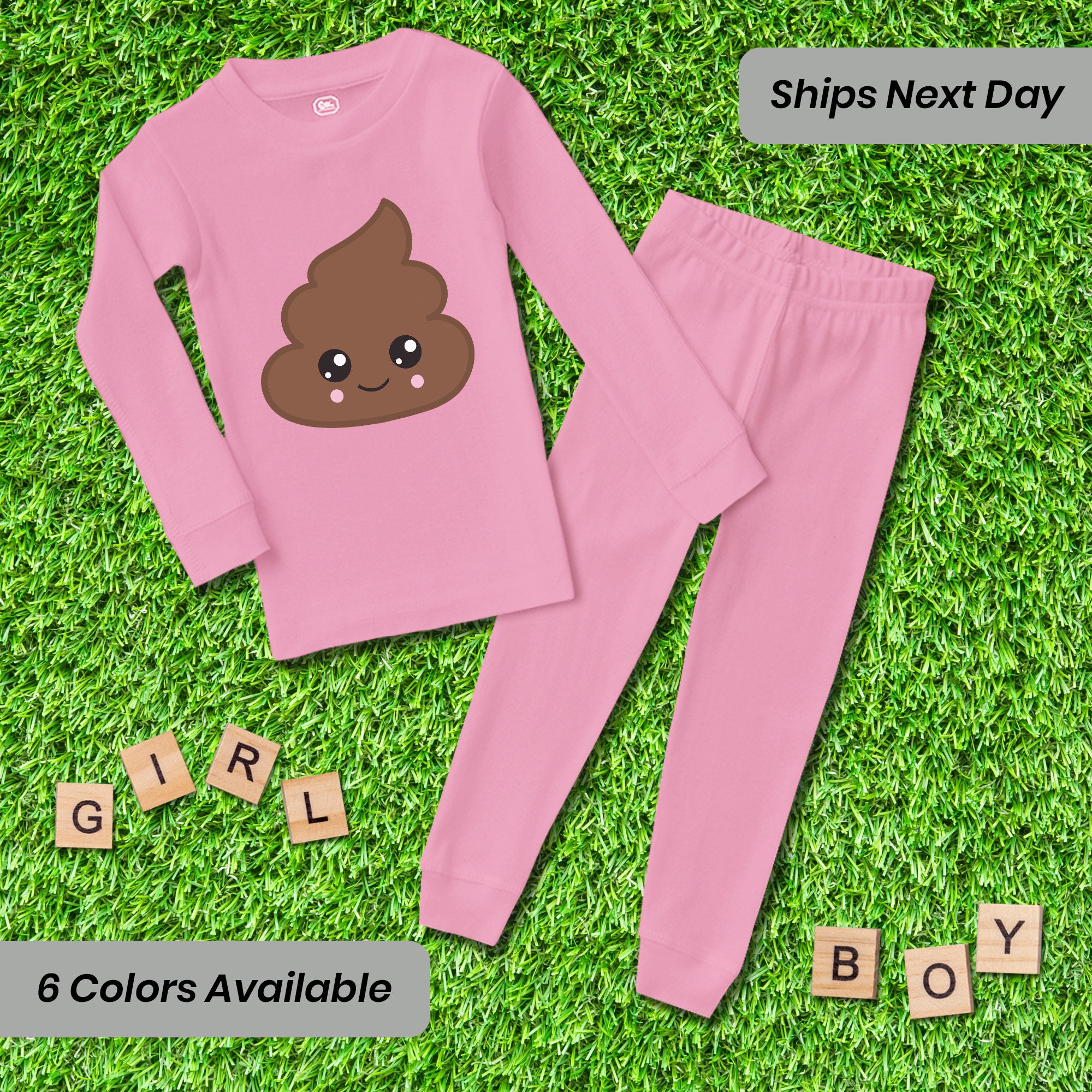 Kids Pajama Matching Set Face Poop Characters Unisex Toddler Girls ...