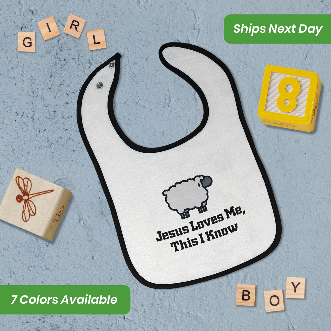 Funny Baby Bibs Burp Clothes Jesus Loves Me This I Know Christian Jesus ...