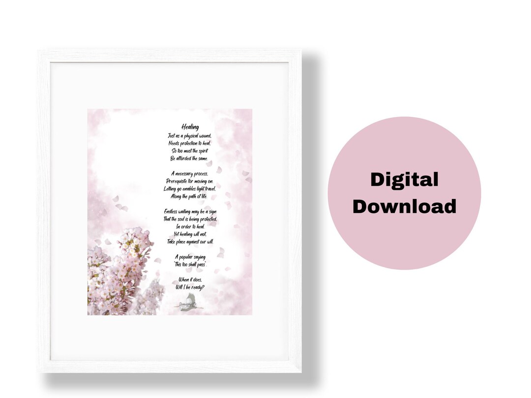 Healing Poetry Printable Wall Art - Letting Go Poem Home Decor, Soul ...