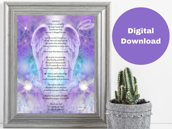 Angels Poetry Printable Wall Art Inspirational Poem Home - Etsy