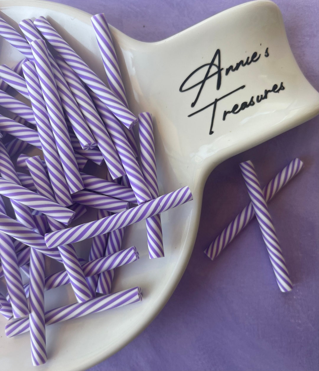 Fake Purple Peppermint Candy Sticks | Polymer Clay Peppermints Sticks ...