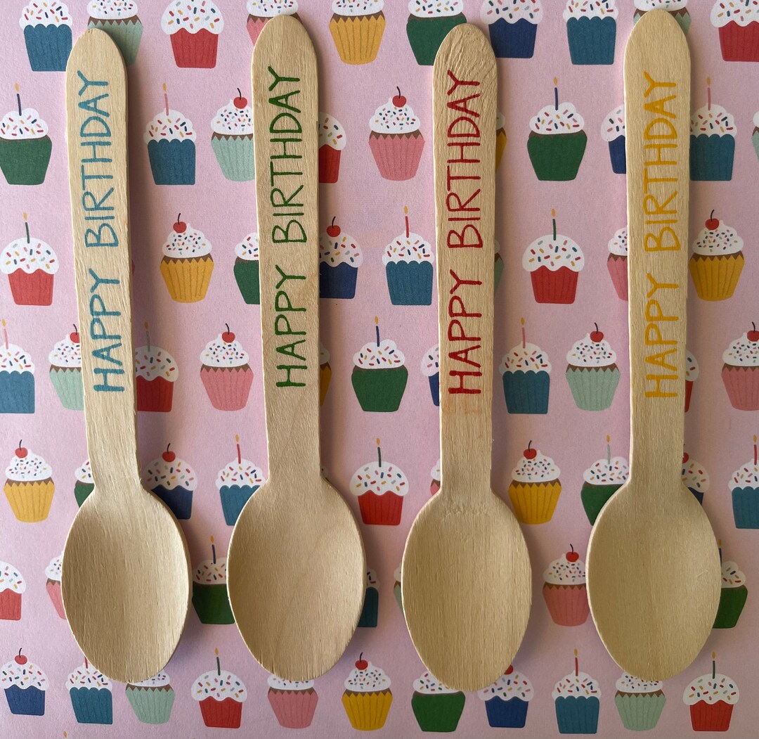 Birthday Wood Spoons | Birthday Party | Birthday Utensils - Etsy