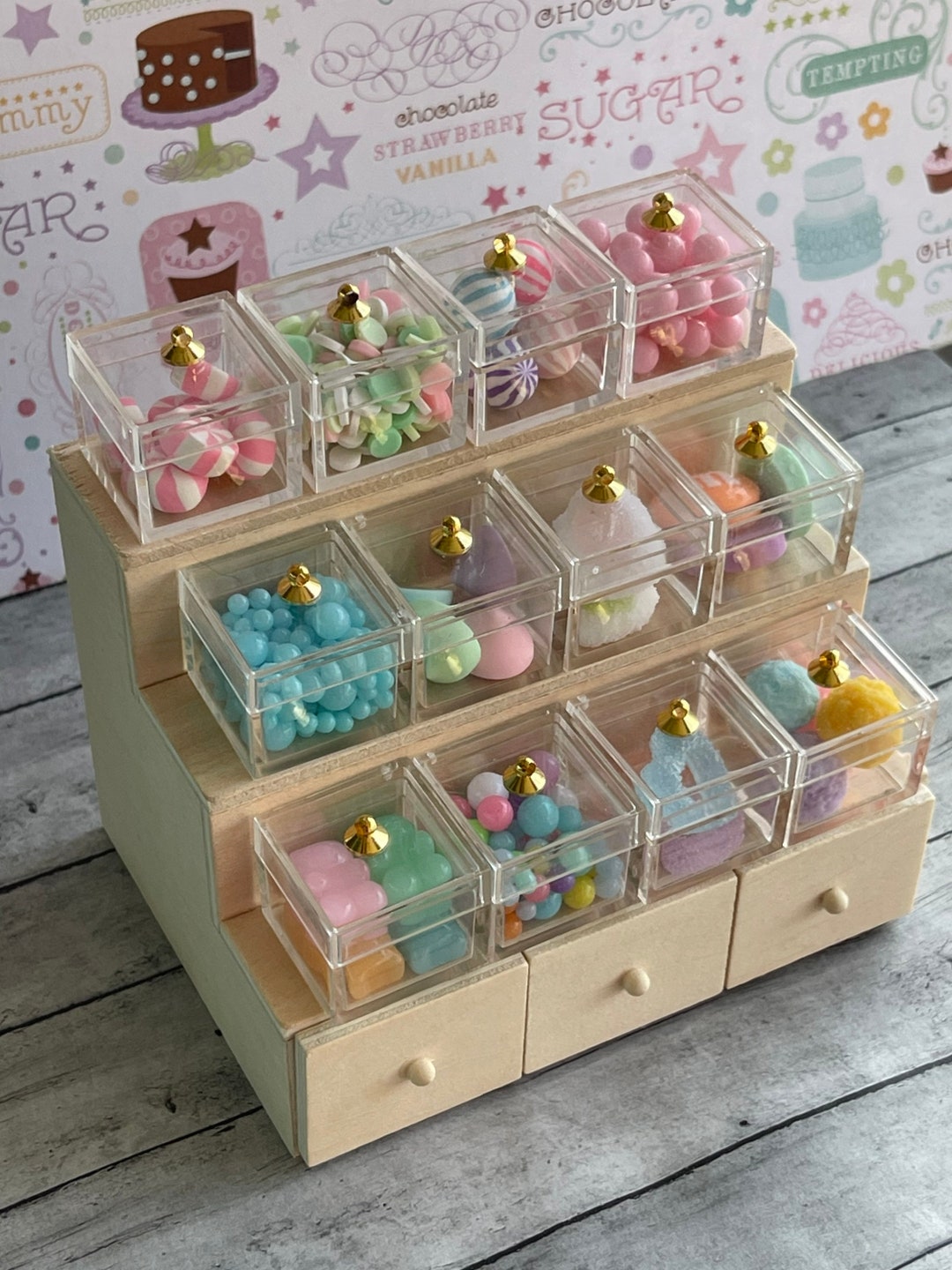 Mini Candy Cabinet Display | Dollhouse Candy Cabinet | Fake Candy - Etsy