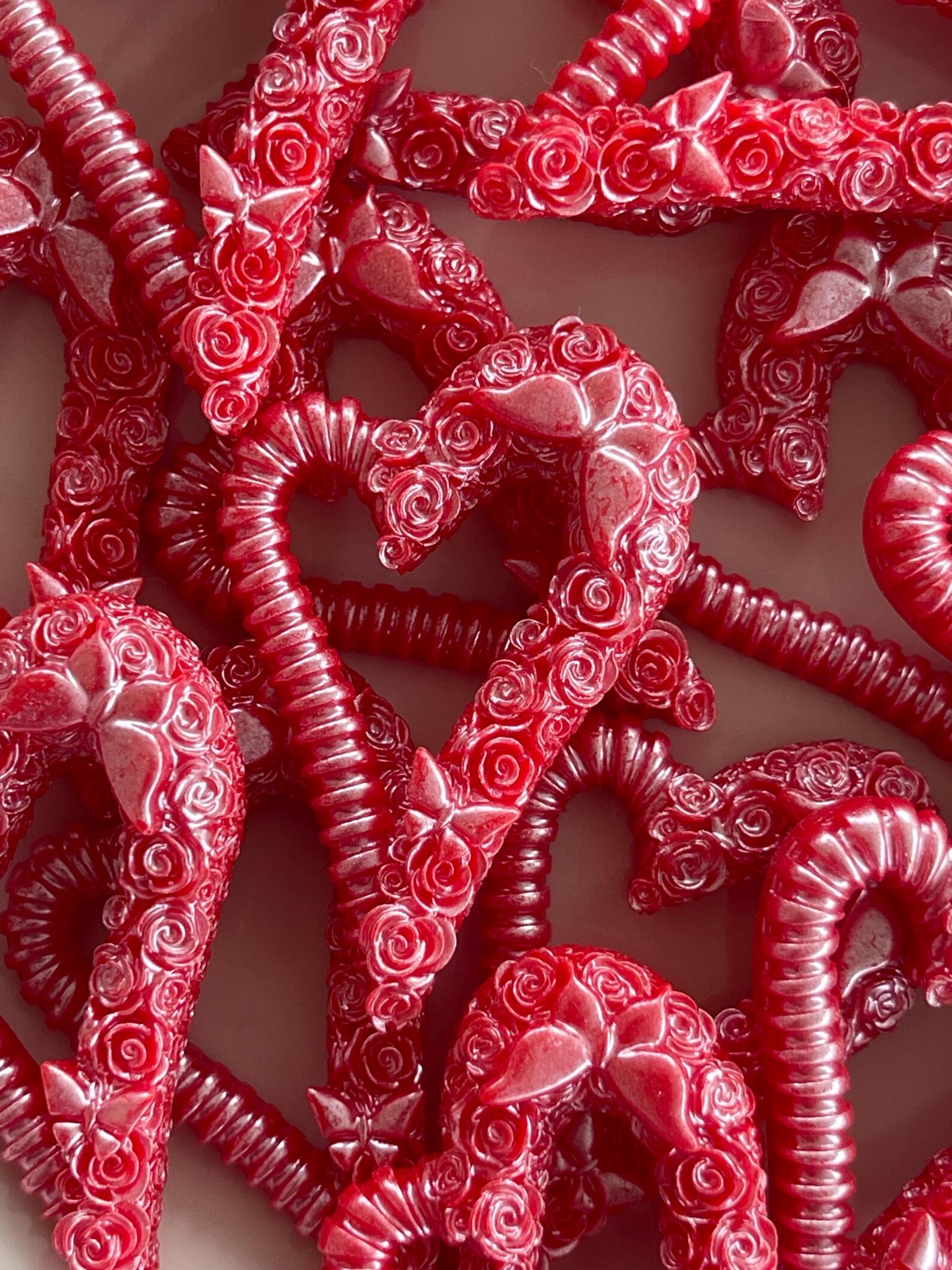 Red Resin Heart Cabochons | Flat Back Heart Cabochons | Resin Heart ...