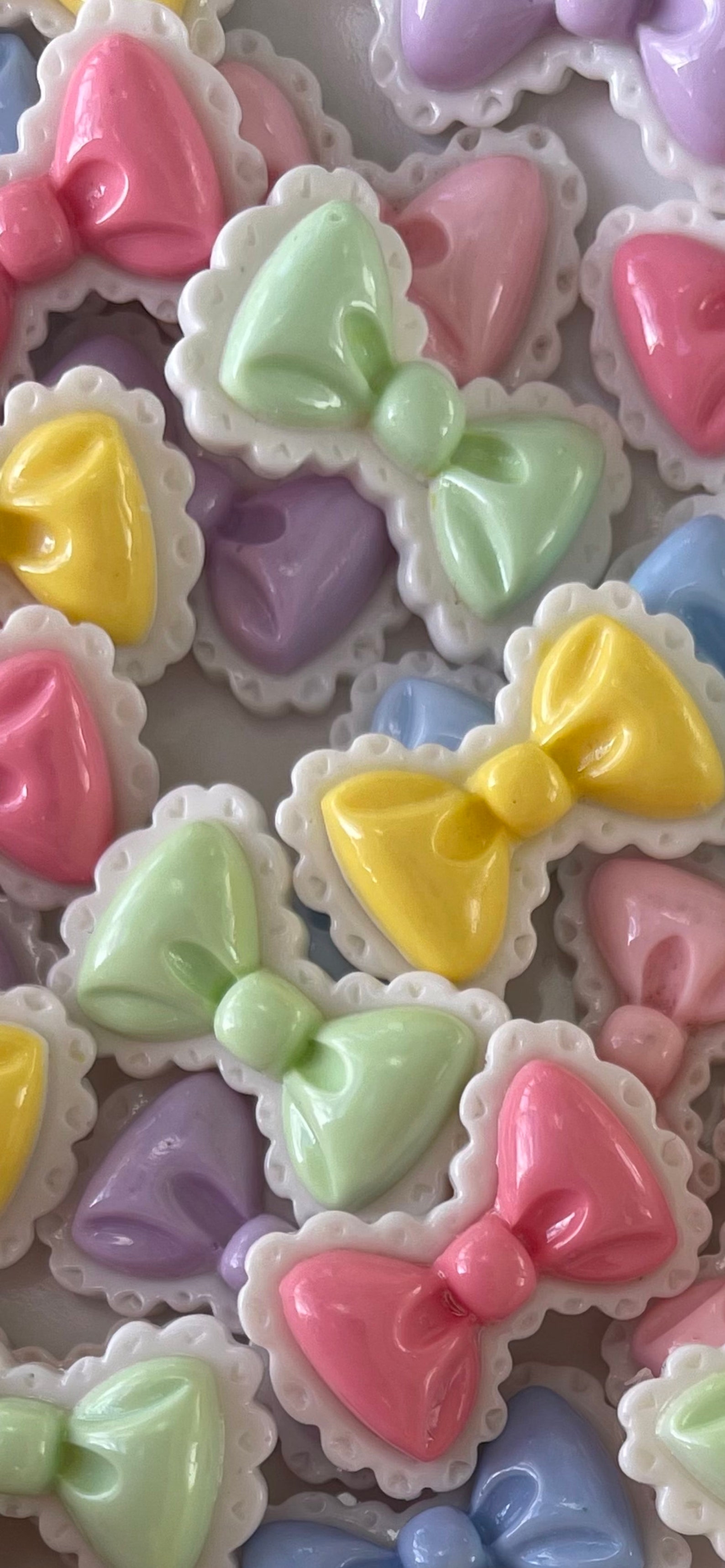Lace Bow Cabochon | Pastel Bow Csbochons | Spring Bow Cabochons - Etsy