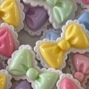 Lace Bow Cabochon | Pastel Bow Csbochons | Spring Bow Cabochons - Etsy