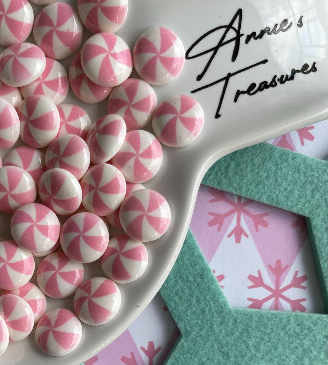Fake Pink Resin Peppermint Candy | Polymer Clay Peppermints - Etsy