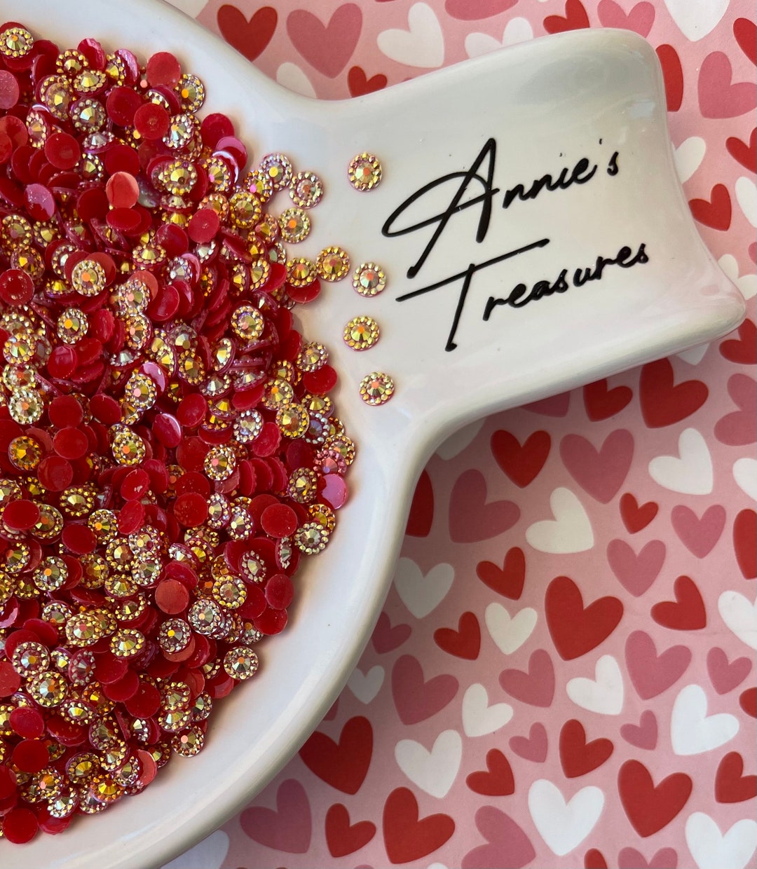 Red Sparkle Beads| Sparkle Pink Rhinestones - Etsy