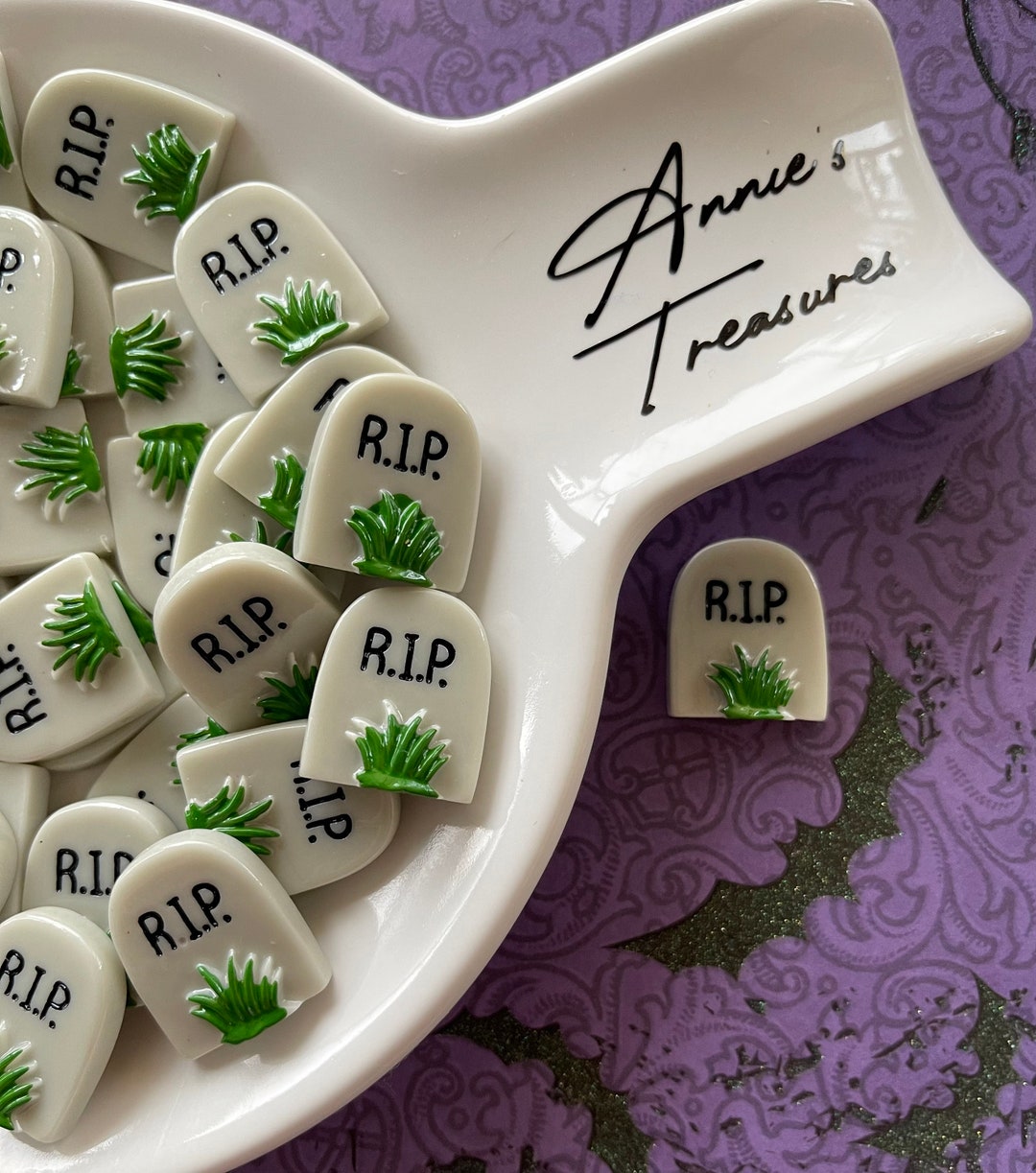 RIP Resin Tombstone |halloween Cabochons | Halloween Cabochons ...